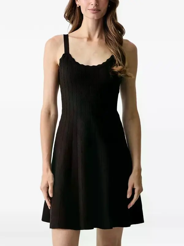 MORGAN Scallop-edge Cable-knit Mini Dress