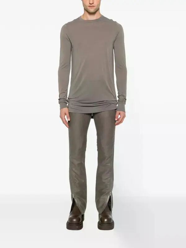 Rick Owens Longline Ribbed-cuff T-shirt - Grey