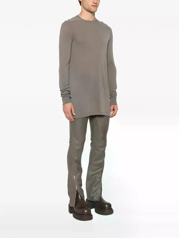 Rick Owens Longline Ribbed-cuff T-shirt - Grey