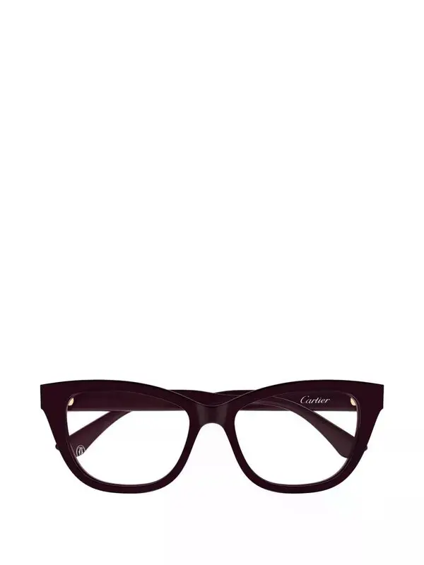 Cartier Logo-plaque Cat-eye Glasses - Purple