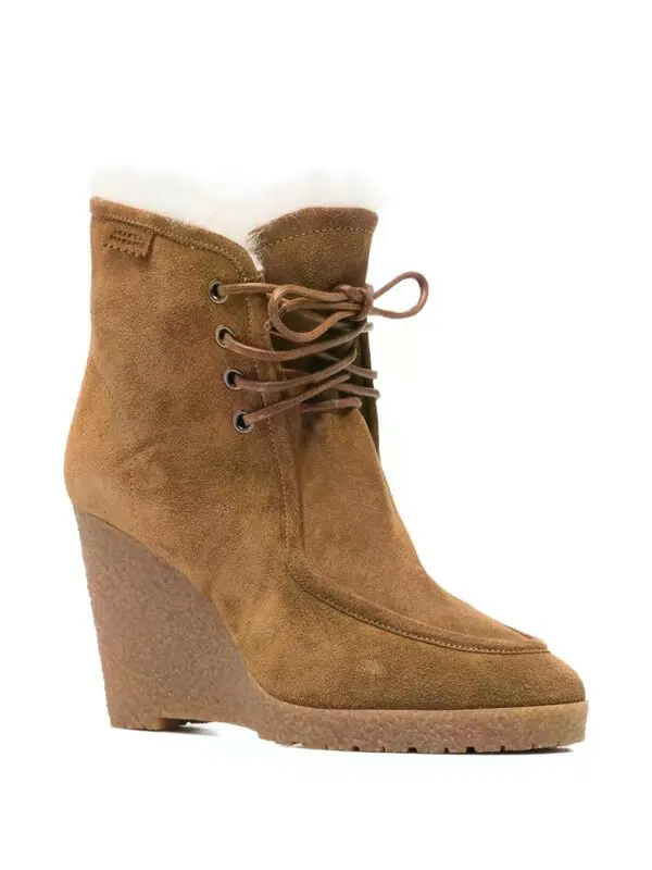 Isabel Marant Étoile Cylia Lace-up Wedge Ankle Boots - Brown