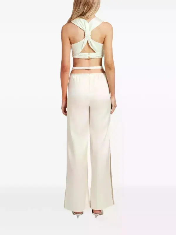VIOLANTE NESSI Adele Bow-detail Satin Top - Neutrals