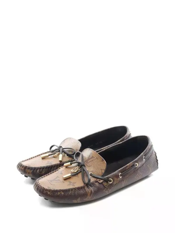 LOUIS VUITTON 2020 Gloria Line Monogram Canvas Driving Shoes - Brown