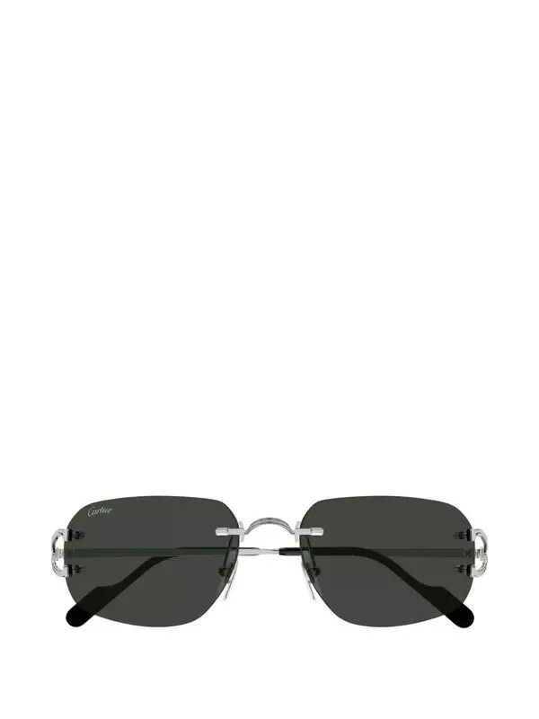 Cartier Rimless Rectangle-frame Sunglasses - Silver