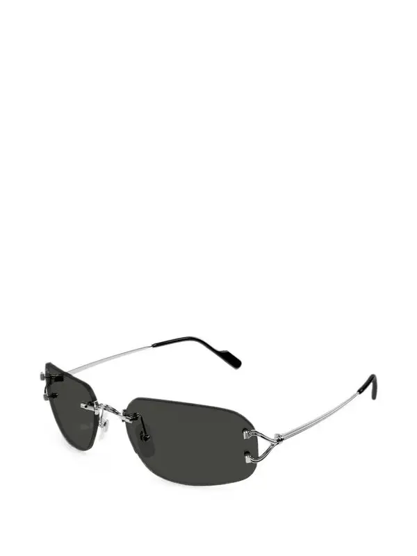 Cartier Rimless Rectangle-frame Sunglasses - Silver
