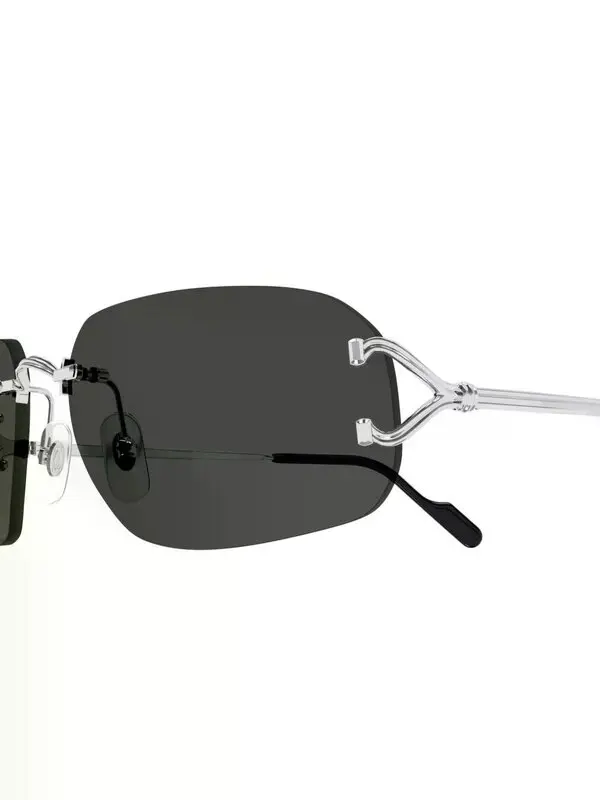 Cartier Rimless Rectangle-frame Sunglasses - Silver