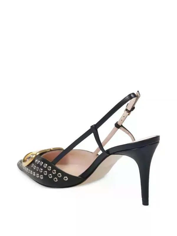 Valentino Garavani Vlogo Eyelet-embellished Heeled Pumps