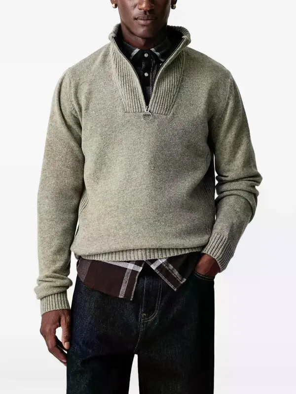 Barbour Half-zip Rib-trimmed Sweater