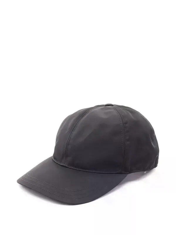Prada 2010s Re-nylon Logo-plaque Baseball Cap - Black