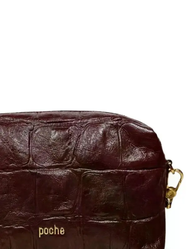 POCHE PARIS Croc-effect Leather Clutch Bag