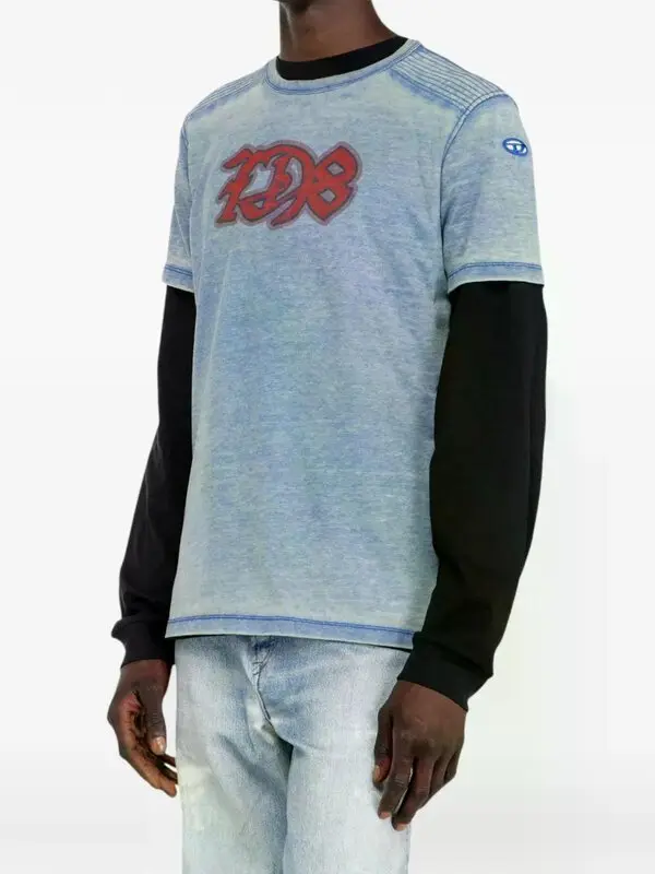 DIESEL® Burnout T-shirt With D78 Print
