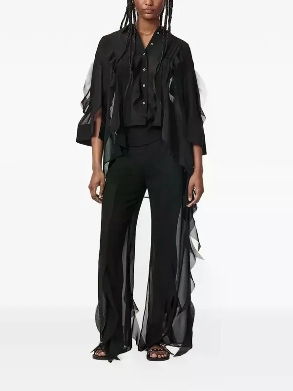 ALLSAINTS Ruffled Pleated Blouse