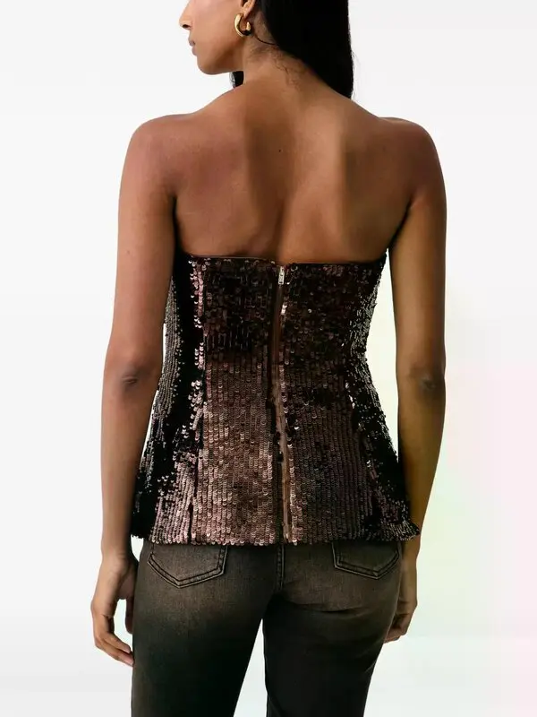 Bardot Helenia Sequin-embellished Strapless Top
