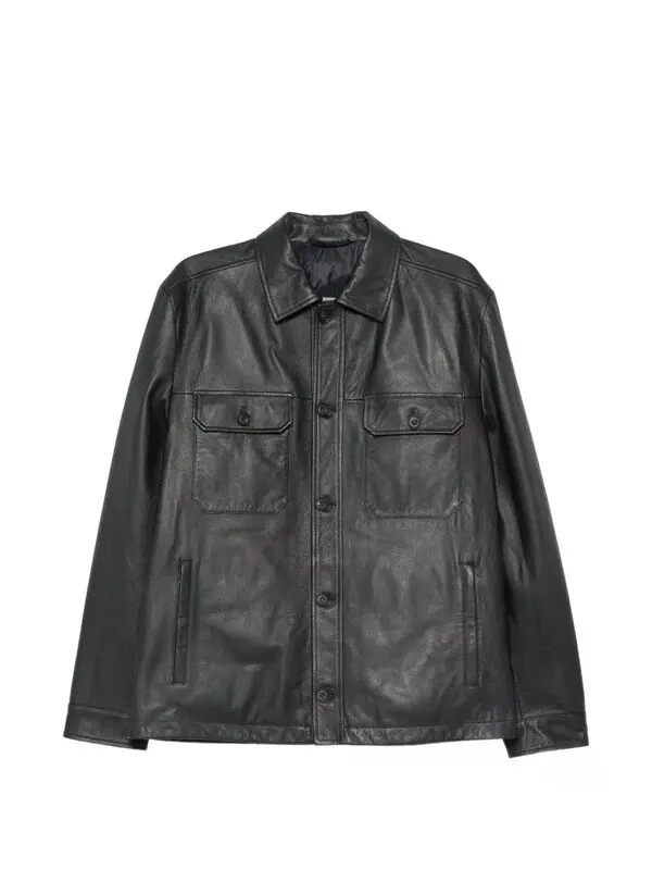 Corneliani Button-up Leather Coat