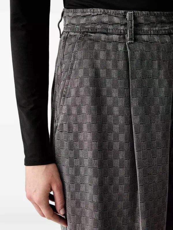 Munthe Ronan Check-pattern Wide-leg Jeans