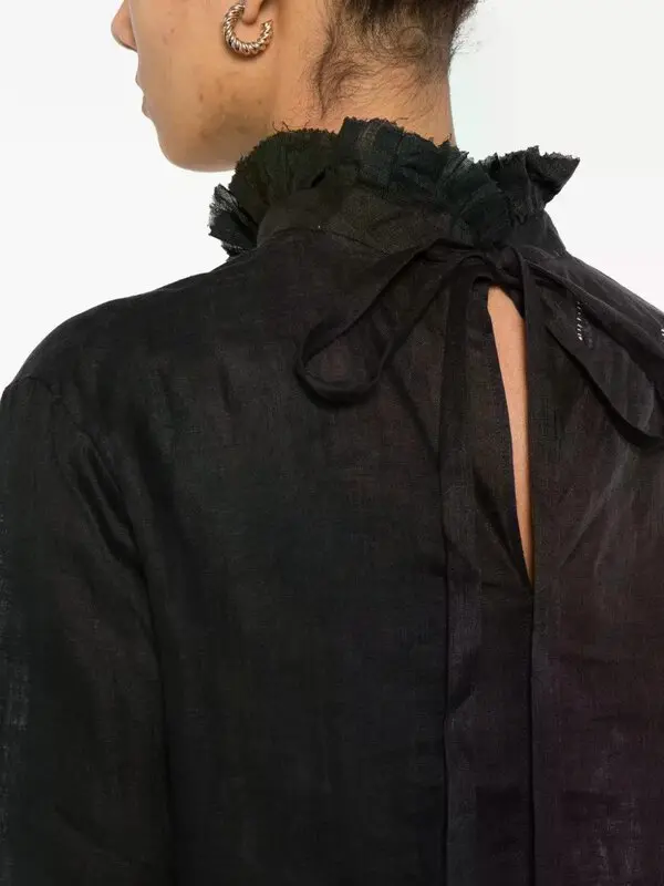 MARIA TURRI Frayed High-neck Top