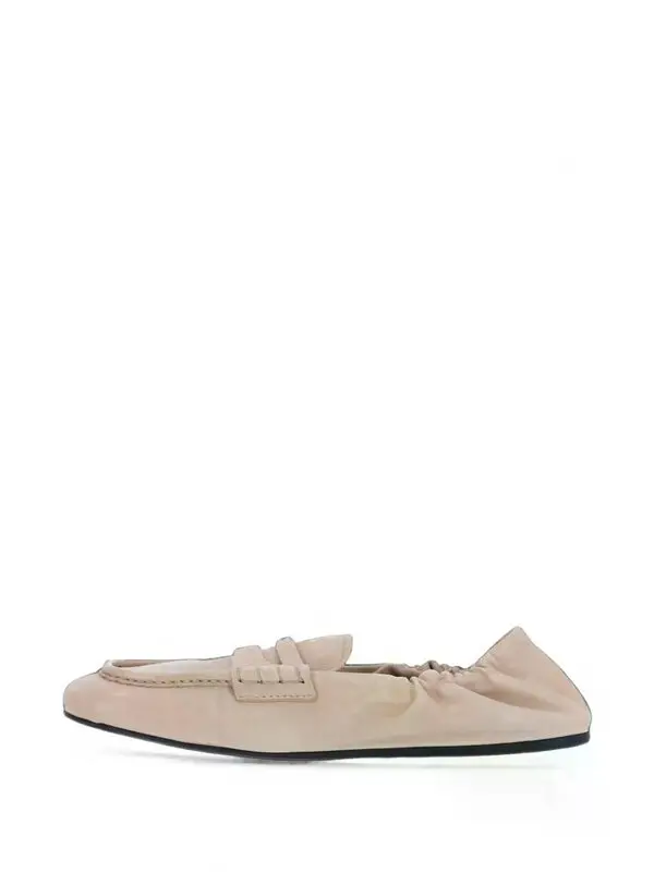 Miu Miu Ruches Nappa Leather Loafers - Neutrals