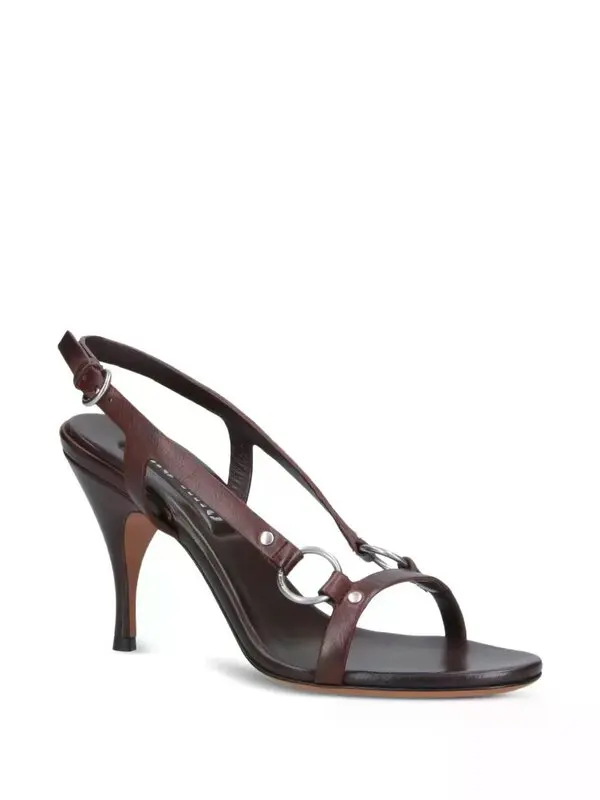 Miu Miu Ring-detail Leather Sandals
