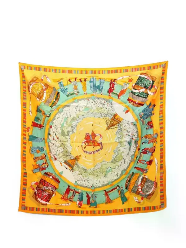 Hermès 2010s Prières Au Vent Scarf - Orange