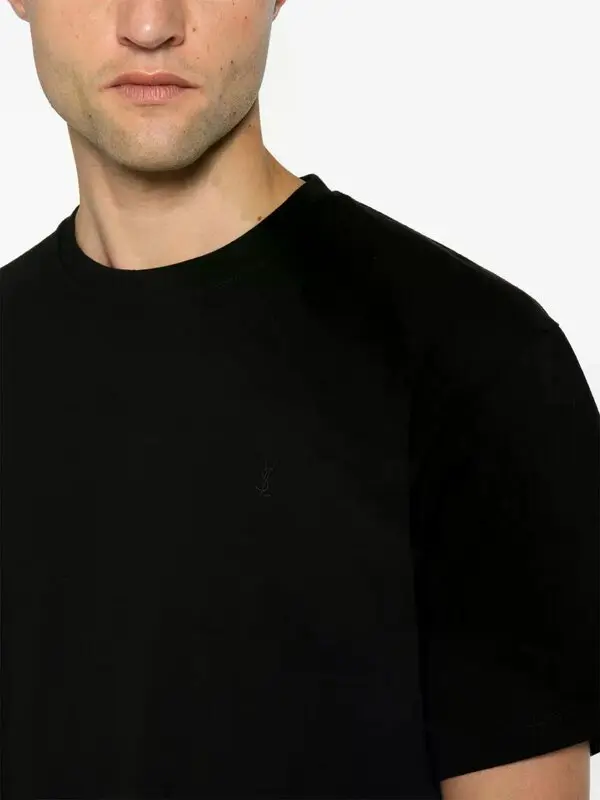 Saint Laurent Cassandre-embroidered T-shirt