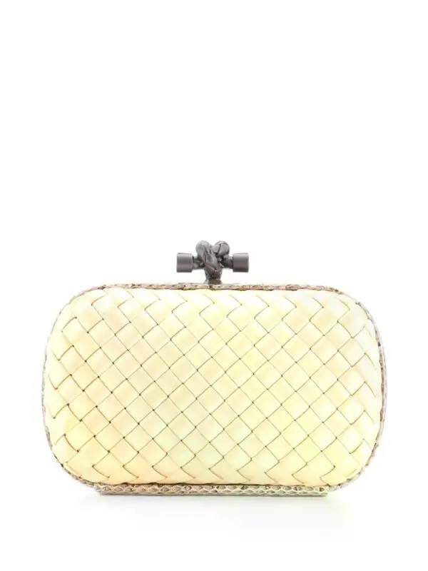 Bottega Veneta Box Knot Intrecciato Satin Small Clutch Bag