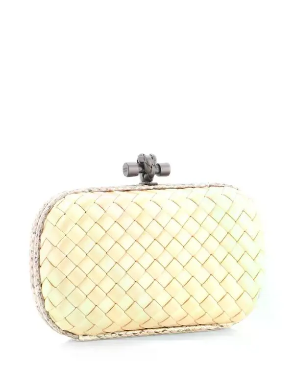 Bottega Veneta Box Knot Intrecciato Satin Small Clutch Bag