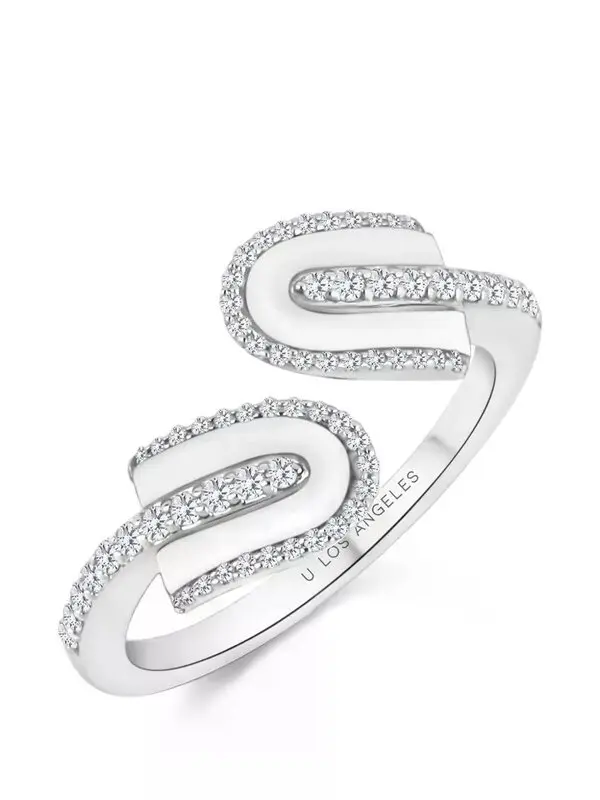 U LOS ANGELES U Duo White Quartz And Diamond Ring