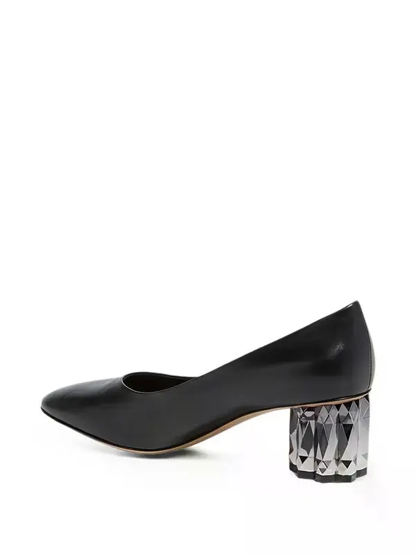 FERRAGAMO Sculptural-heel Leather Pumps
