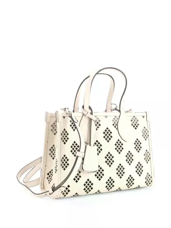 Gucci Convertible Gg Debossed Laser Cut Leather Small Tote Bag