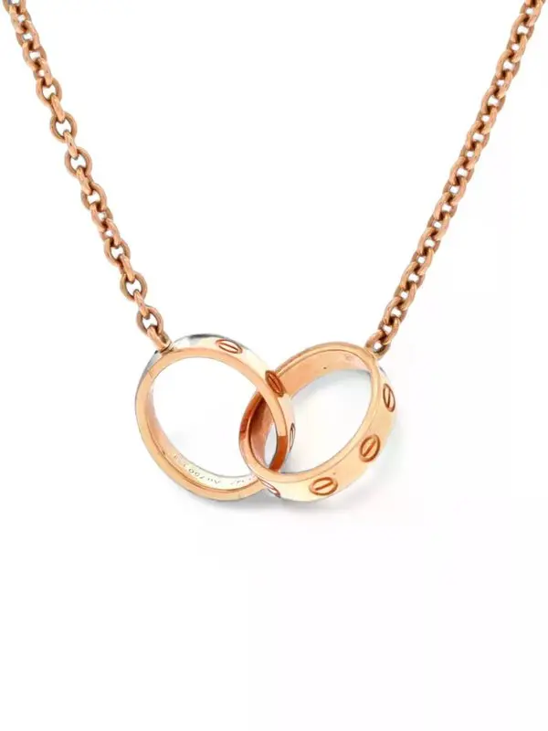 Cartier Love Interlocking 18k Rose Gold Necklace