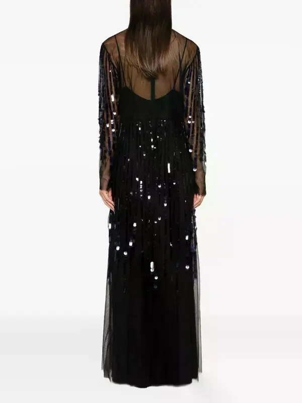 Alberta Ferretti Sequin-embellished Tulle Maxi Dress