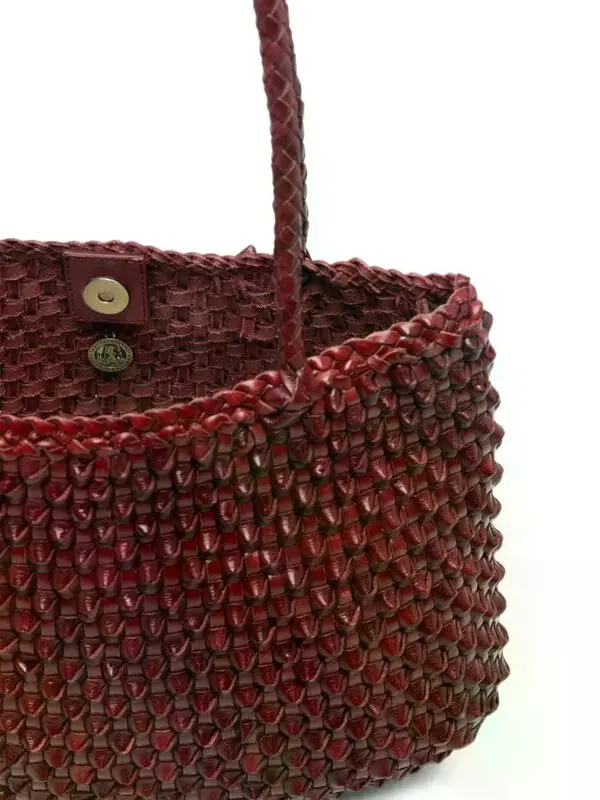 Dragon Diffusion Santa Croce Cactus Woven Leather Shoulder Bag