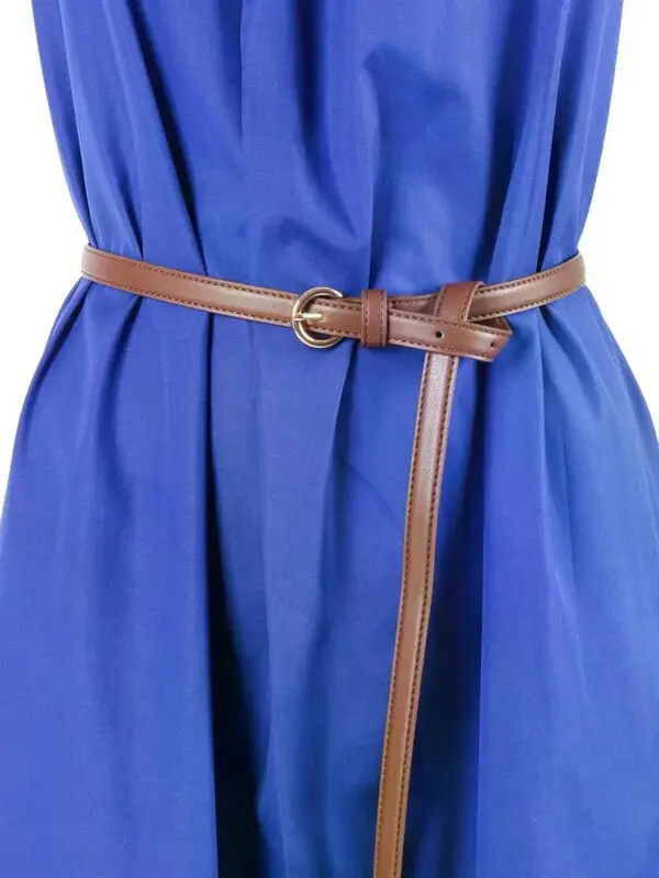 Max Mara Belted Pleated Maxi Dress