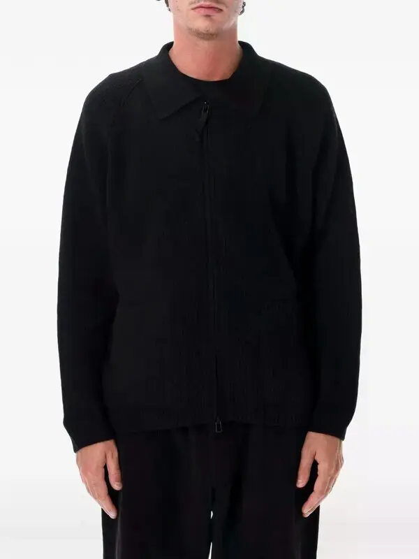Universal Works Co Wool Ribbed Zip-up Sweater