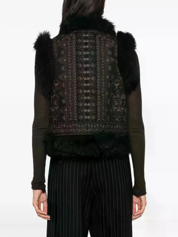 Antik Batik Sando Feather-trim Gilet