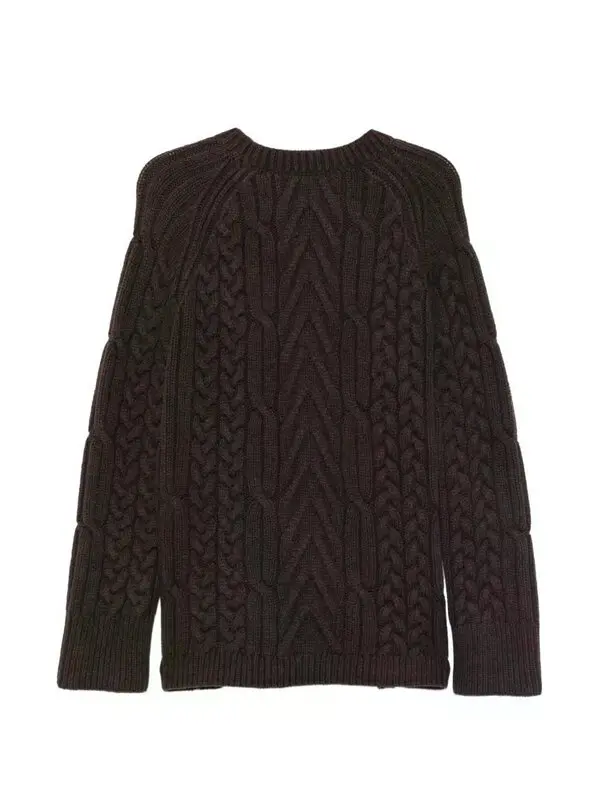 AIN AMOR Cable-knit Raglan-sleeve Sweater