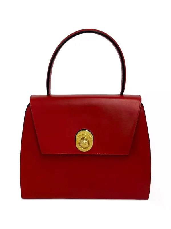 Celine 2001 Leather Rotating Planet Top Handle Bag Handbag - Red