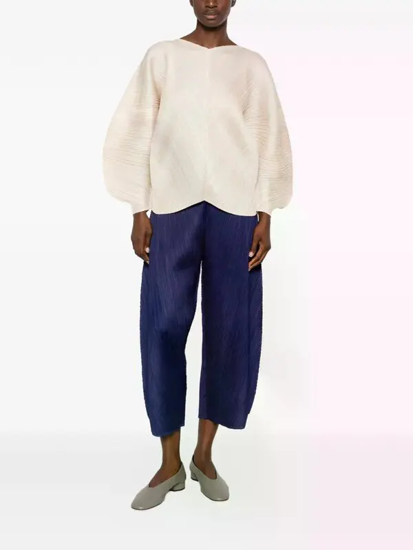 Issey Miyake Pleated Balloon-sleeve Top