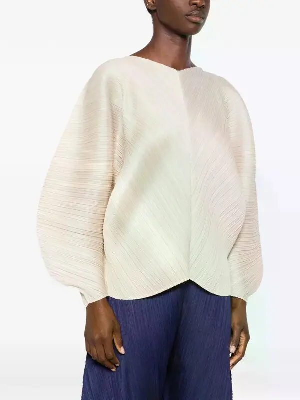 Issey Miyake Pleated Balloon-sleeve Top