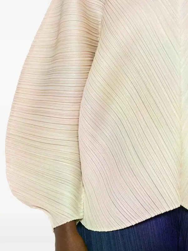 Issey Miyake Pleated Balloon-sleeve Top
