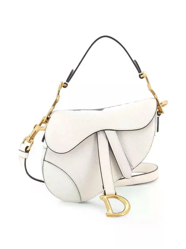 Dior Saddle Handbag With Strap Leather Mini Shoulder Bag