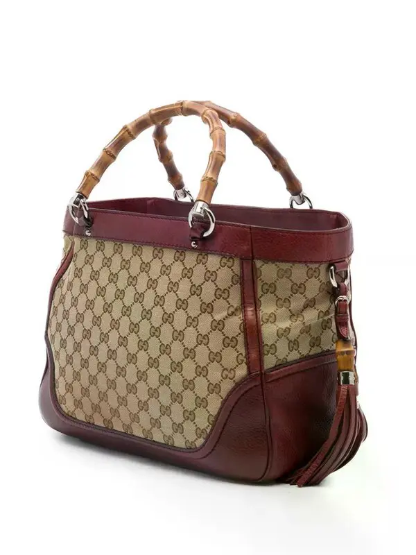 Gucci 2016-2026 Medium Gg Canvas New Bamboo Tassel Tote Bag