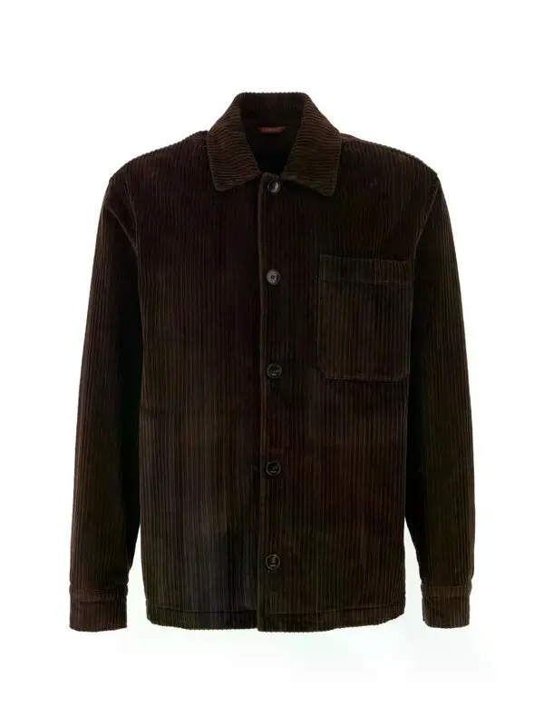 CRUNA Corduroy-texture Chest-pocket Shirt Jacket