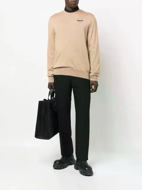 Alexander McQueen Logo-print Fine-knit Jumper