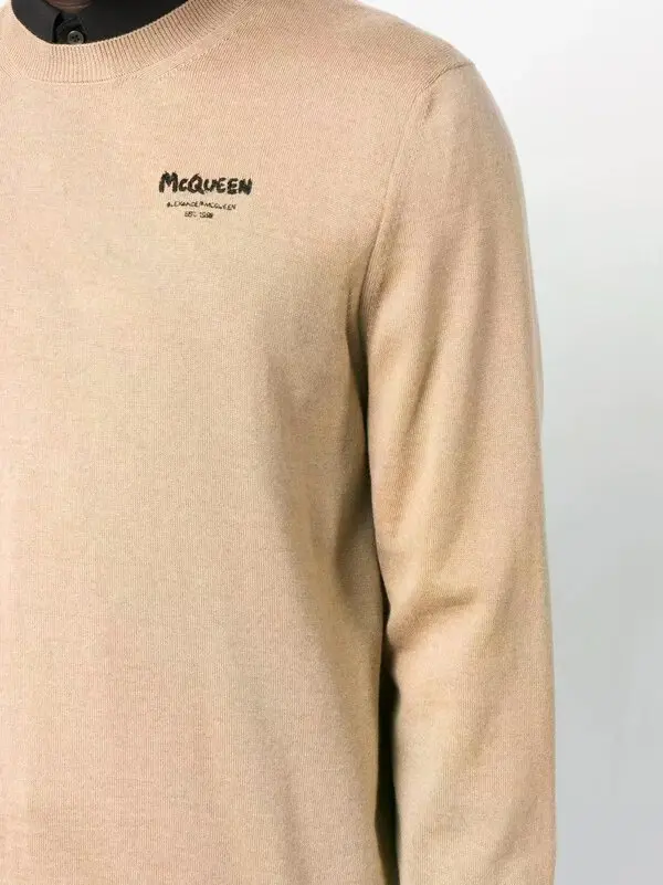 Alexander McQueen Logo-print Fine-knit Jumper