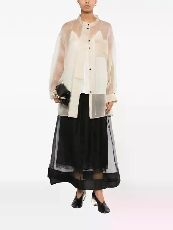 YEAREAST Sheer Panelled Shirt - Neutrals