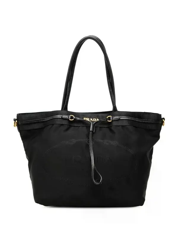 Prada 2000-2013 Tessuto Canapa Logo Satchel