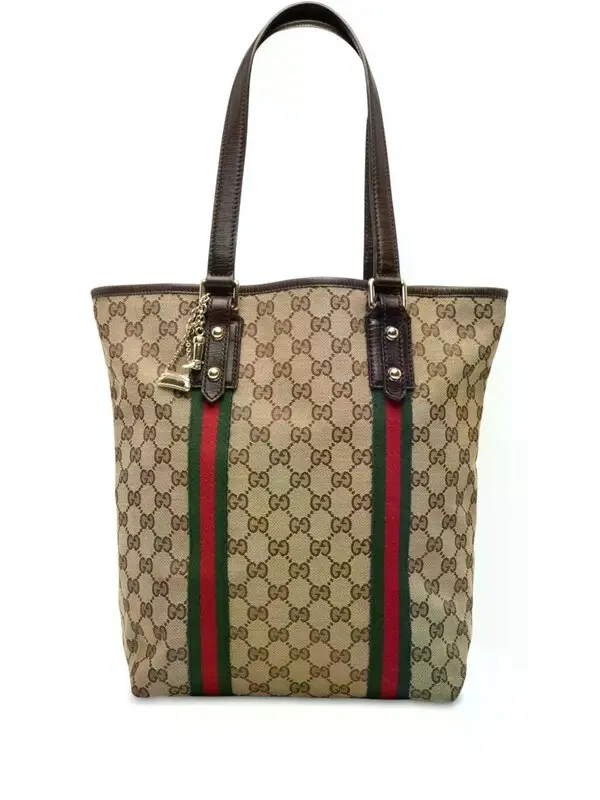 Gucci 2000-2015 Gg Canvas Web Jolicoeur Tote Bag - Neutrals