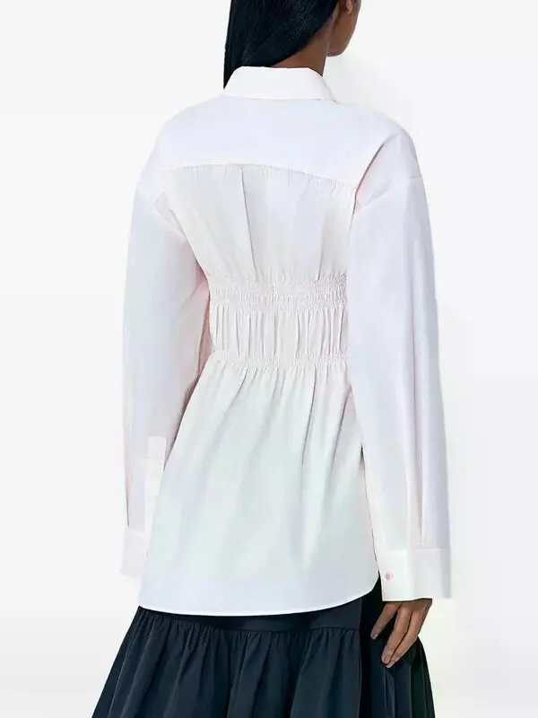 Cecilie Bahnsen Smocked Poplin Shirt - Pink