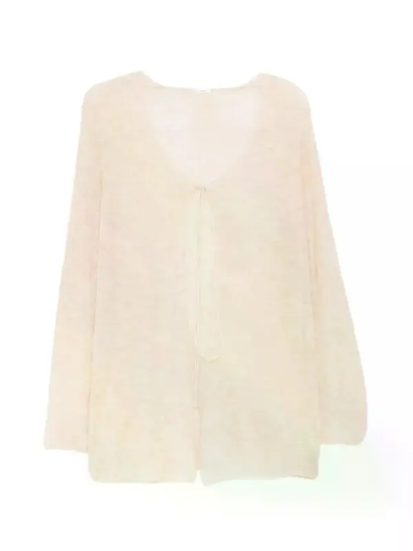 YEAREAST Tie-fastening Fine-knit Cardigan - Neutrals